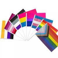 China Custom Logo Small Hand Flags LGBT Flag Portable 14x21cm/20x30cm/30x45cm for sale