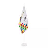 China 100D Polyester Fabric Custom Desk Flag Office Table Flag With Metal Pole for sale
