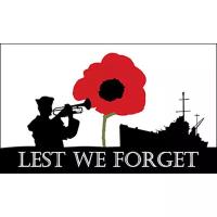 China Polyester 3 X 5ft Lest We Forget Flag Pantone Color Printing For Remembrance Day for sale