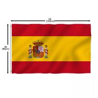 China Pantone Color Polyester World Flags Hanging Style Spain National Flag for sale