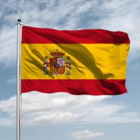 China Pantone Color Polyester World Flags Hanging Style Spain National Flag for sale