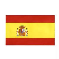 China Pantone Color Polyester World Flags Hanging Style Spain National Flag for sale