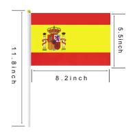China Portable Small Hand Flags Logo Custom Print Spain Country Flags for sale