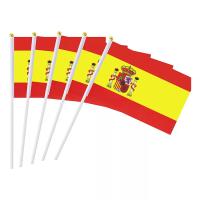China Portable Small Hand Flags Logo Custom Print Spain Country Flags for sale