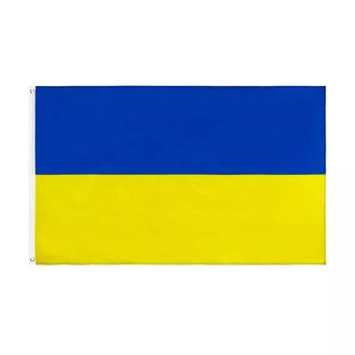 China Pantone Color Polyester World Flags 3x5 Ukrainian National Flag Hanging Style for sale