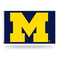 China Hanging Style Michigan Wolverines Flag Polyester 3x5ft Custom Size for sale