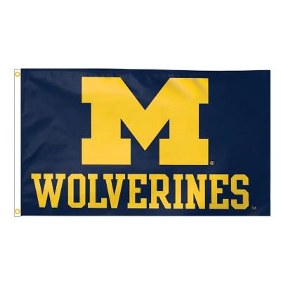 China Hanging Style Michigan Wolverines Flag Polyester 3x5ft Custom Size for sale