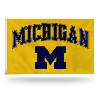 China Hanging Style Michigan Wolverines Flag Polyester 3x5ft Custom Size for sale