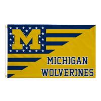 China Hanging Style Michigan Wolverines Flag Polyester 3x5ft Custom Size for sale