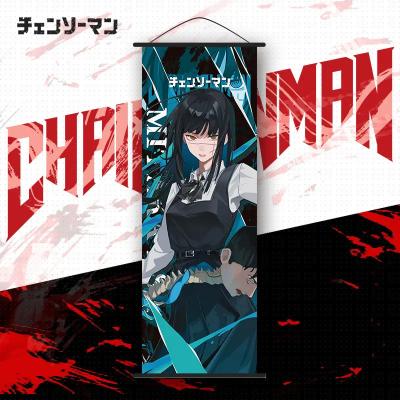 China Custom Canvas Manga Wall Art Banner Cartoon Hanging Chainsaw Man Flag for sale