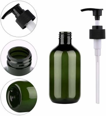 China 500ml Plastic Lotion Bottle Amber Plastic Shampoo Bottles With Pump for sale