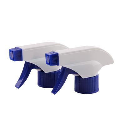 China Blue White 28mm Spray Trigger ODM Spray Bottle Trigger Heads for sale