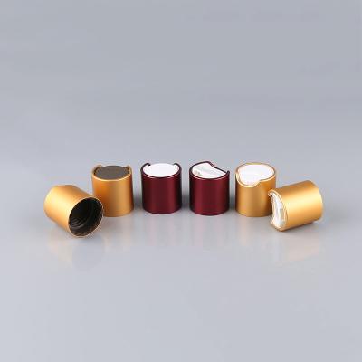 China 24mm 28 Mm Aluminum Disc Top Cap For Cosmetic Bottle No Leakage for sale