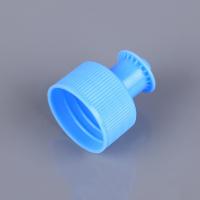 China PET Cosmetic Bottle Caps Blue 28mm Push Pull Cap No Leakage for sale