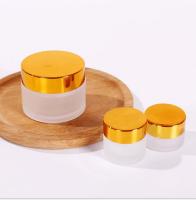 China 30ml Lotion Frosted Glass Jar With Aluminum Lid No Leakage for sale