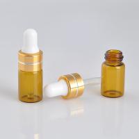 China 3ml Essential Oil Bottles Brown Glass Eye Dropper Bottles for sale