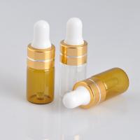 China 3ml Essential Oil Bottles Brown Glass Eye Dropper Bottles for sale