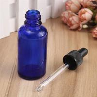 China LinDeer 30ml Blue Glass Dropper Bottles With Black Plastic Cap for sale