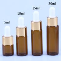 China Cosmetics 10ml 15ml 20ml Brown Glass Dropper Bottle For Essential Oil for sale