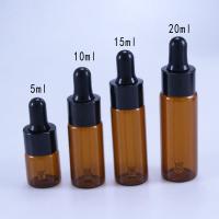 China Cosmetics 10ml 15ml 20ml Brown Glass Dropper Bottle For Essential Oil for sale