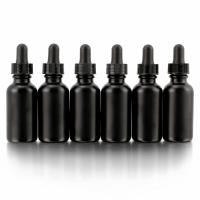 China Cosmetic 30ml Eye Black Glass Bottle With Dropper Non Spill for sale