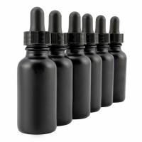 China Cosmetic 30ml Eye Black Glass Bottle With Dropper Non Spill for sale