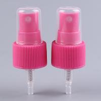 China Pink Ribbed Mist Pump Sprayer 24mm Atomiser Spray Cap With Tube for sale