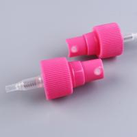 China Pink Ribbed Mist Pump Sprayer 24mm Atomiser Spray Cap With Tube for sale