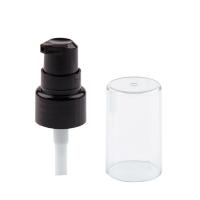 China Smooth 20MM Black Cosmetic Lotion Pump With Full Clear Cover for sale