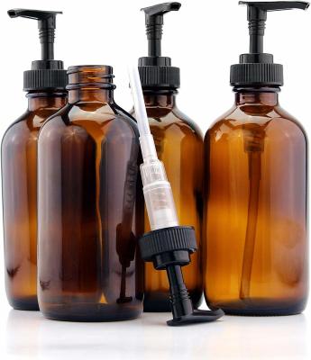 China PET Brown 500ml Plastic Lotion Bottle With 28MM Black Pump for sale