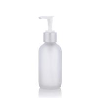 China LinDeer White 100ml Frosted Glass Pump Lotion Bottle ODM for sale