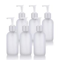 China LinDeer White 100ml Frosted Glass Pump Lotion Bottle ODM for sale