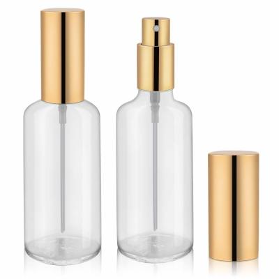 China Anodized Aluminum Fine Mist Spray Bottle 50ml Glass Pump Dispenser for sale