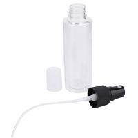 China Transparent PET Plastic 100ml Cosmetic Jars With 24mm Pump for sale