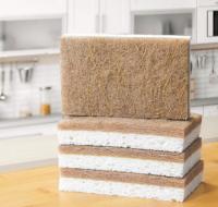 China Biodegradable Cellulose Sponge Scourer Natural 11x7x2cm For Kitchen for sale