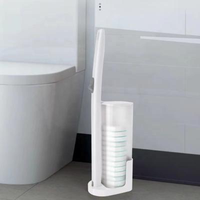 China Lightweight Flushable Disposable Toilet Brush Anti Odor Disposable Toilet Bowl Cleaner Brush for sale