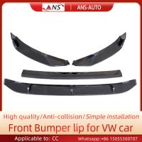 China Bright Black Carbon Fiber Front Lip , Volkswagen CC Car Front Splitter for sale