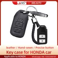 China Wearproof Honda Leather Car Key Case Printed Logo With Precise Button for sale