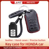 China Wearproof Honda Leather Car Key Case Printed Logo With Precise Button for sale