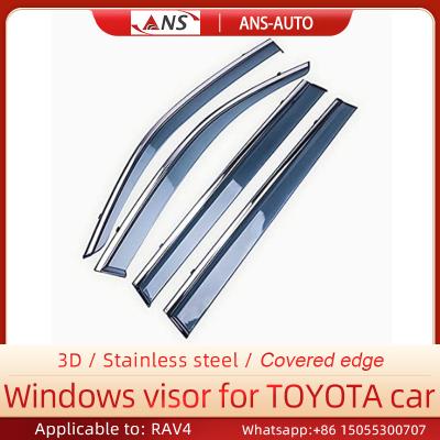 China Tinted Toyota Smoke Window Visor Side Deflectors With Acrylic Strip for sale