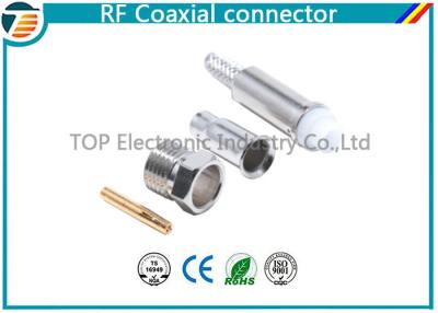 China Silver FME Jack Female Crimp Connector for RG174 Cable - 50Ω, DC-3GHz Frequency Range, -55°C to +155°C Temperature for sale