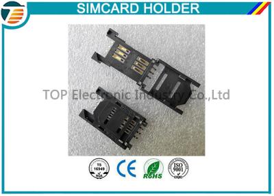 China 2.54mm Pitch 6-Pin SIM Card Holder with Hinged Cover - 2.50mm Height, 5000 Cycle Durability for sale