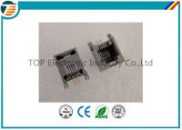 China RJ45 Terminal Block Connector 6P4C Gray with EMI Filter 1x1 Port - 120-150VAC, -40°C to +85°C Operating Range for sale