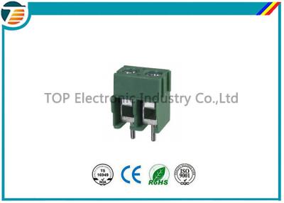 China 5.0mm Pitch PCB Screw Terminal Block Connector 2-Pin 18A 300V Green Industrial Grade for sale