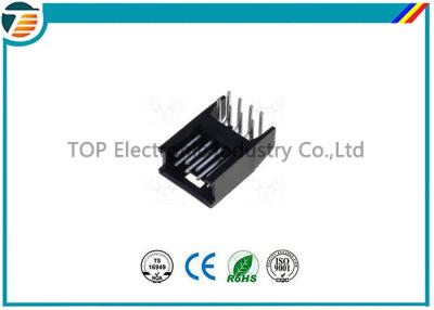 China 8-Pin Rectangular Male Header Connector 2.54mm Pitch 0.38μm Gold Plated Through Hole Right Angle for sale