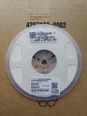 China YAGEO CC0603JRNPO0BN200 200pF NPO Ceramic Capacitor 50V 0603 Package High-Frequency Stability for sale