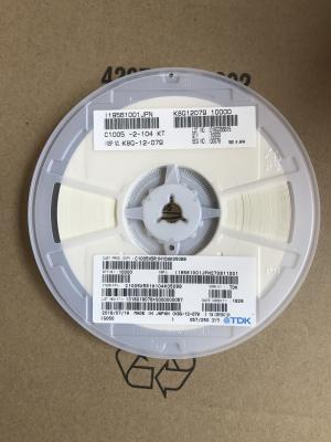 China TDK 100nF MLCC Capacitor 50V X5R 0402 10% Tolerance Low ESL General Purpose RoHS for sale