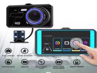 China XINLIHANG 1080P 4inch Front And Interior Dash Cam with Speed Indicator for sale