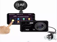 China XINLIHANG 1080P 4inch Front And Interior Dash Cam with Speed Indicator for sale