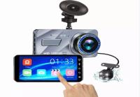 China Auto Double Cameras Blackbox DVR Full HD 1080P 170 Degree Dash Cam IPS Touch Screen for sale